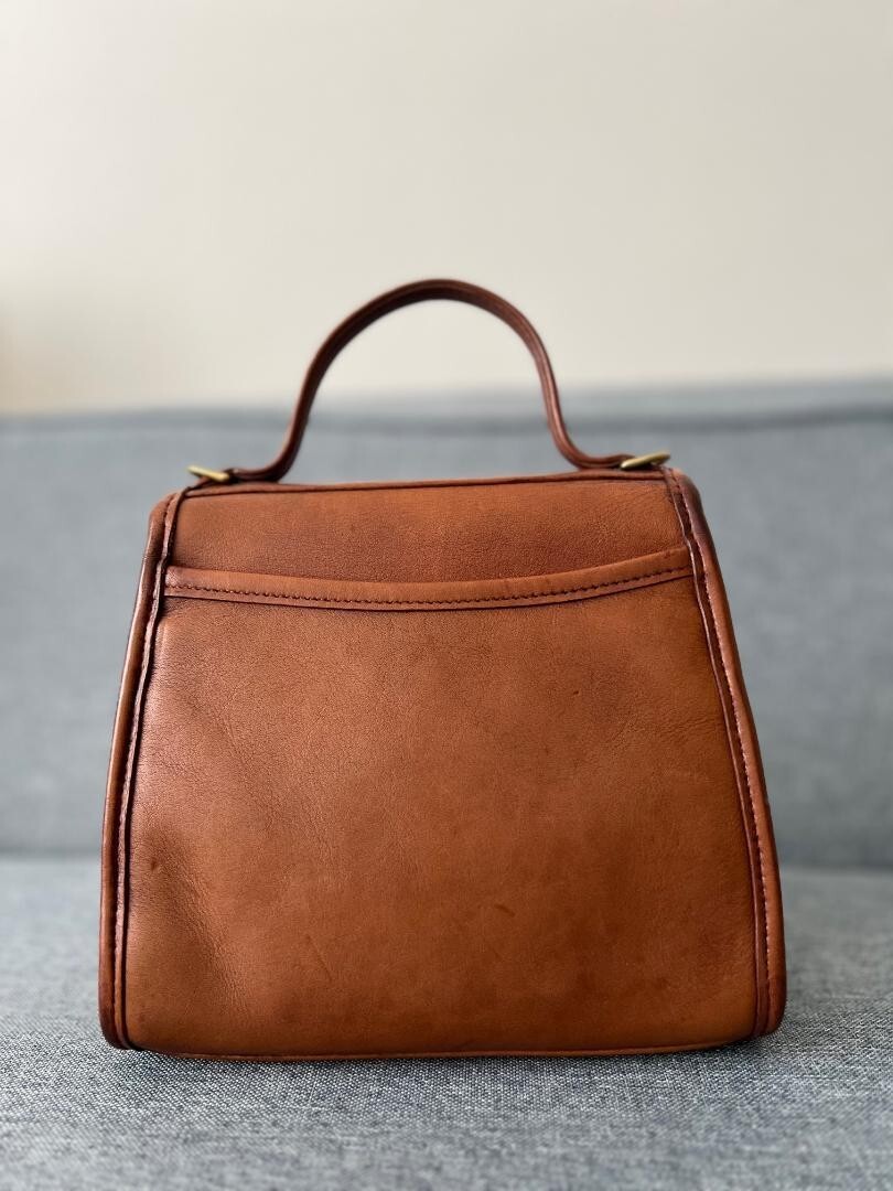 Coach Regina 9985 Brown Leather Satchel Bag Crossbody Chain strap ...