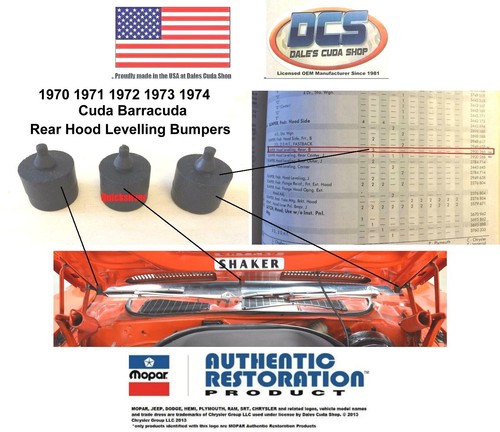 1970 71 72 73 74 Barracuda Cuda Hood Levelling Rear Bumper Kit 2900266 ...