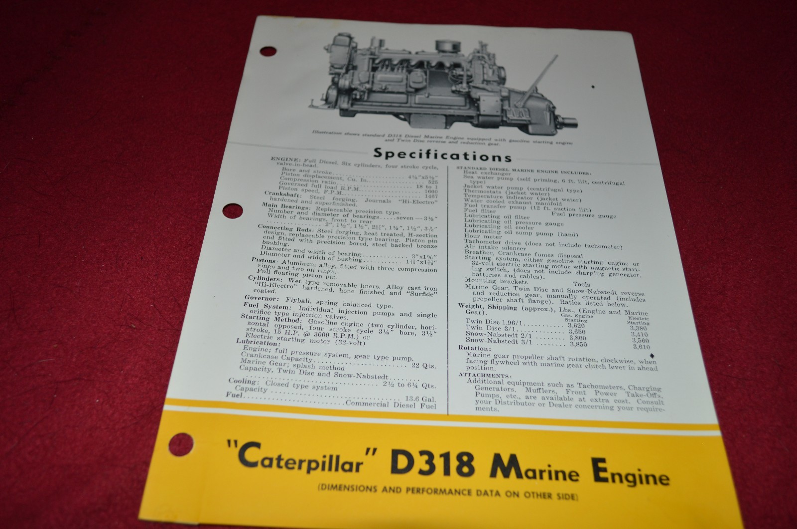 Caterpillar D318 Marine Engine Dealers Brochure MISC3 | eBay