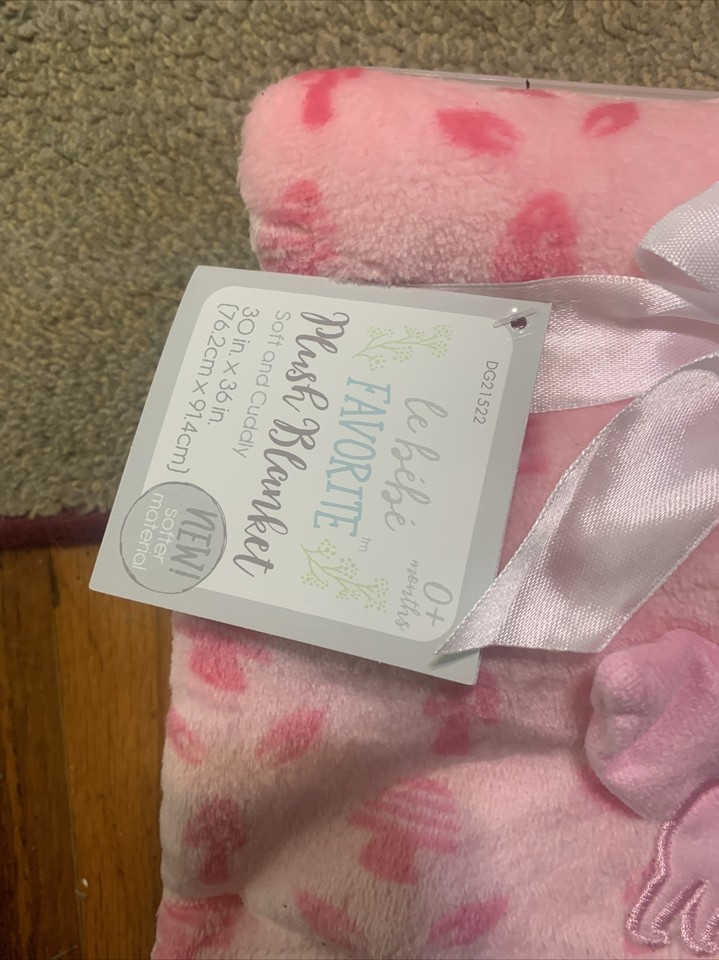 Le Bebe Favorite Pink Fox Baby Blanket Fleece Mushrooms 3D Tail Girl ...