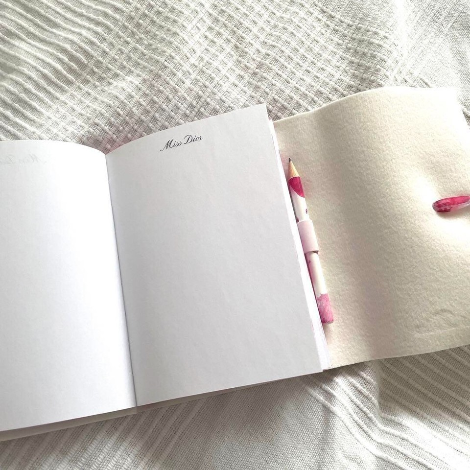 Miss Dior Notebook Notepad Pink Bow & Pecil W/Box NEW Christian Dior | eBay