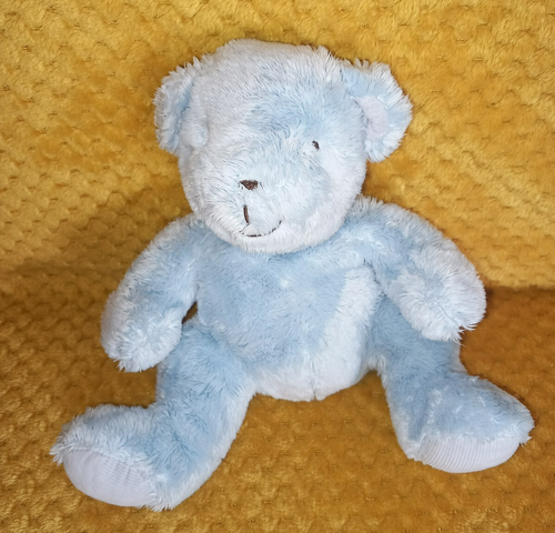 VINTAGE GEORGE ASDA BLUE TEDDY BEAR SOFT TOY COMFORTER BABY | eBay UK