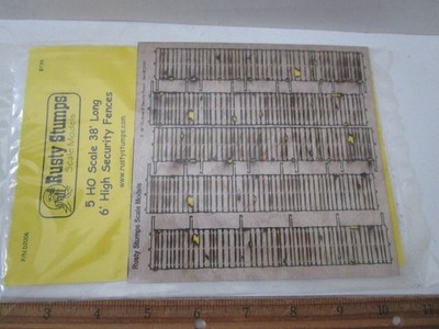 HO 1/87 scale Rusty Stumps D2006 laser-cut 6' High Security Fence For ...