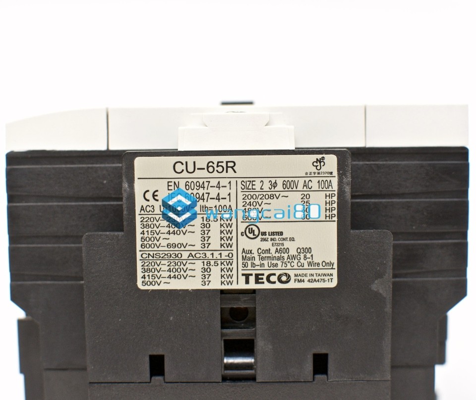New For TECO CU-65R Magnetic Contactor 100 Amp, 3 Phase, 110V Coil ...