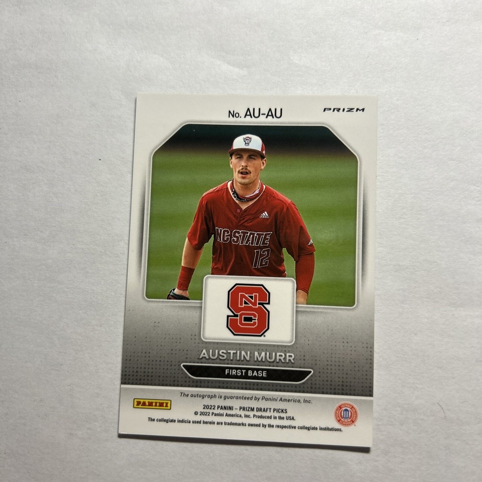 2022 Panini Prizm Draft Picks AUSTIN MURR Silver Auto #AU-AU | eBay