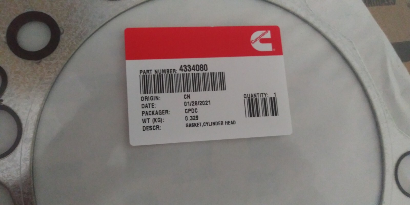 Genuine Cummins 4334080 Gasket Cylinder Head for sale online | eBay