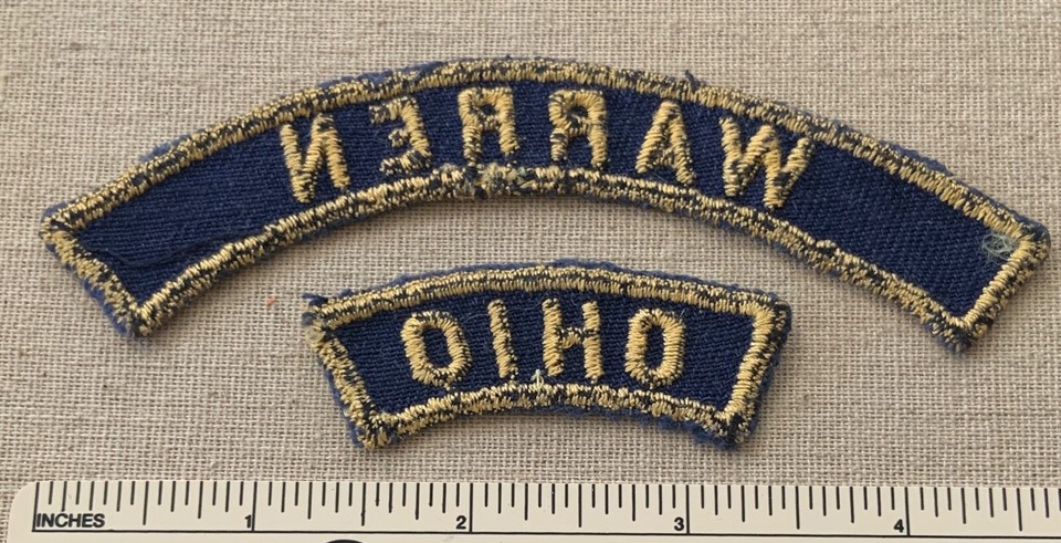 Vintage WARREN OHIO Boy CUB Scout Blue & Gold Community State Strip ...