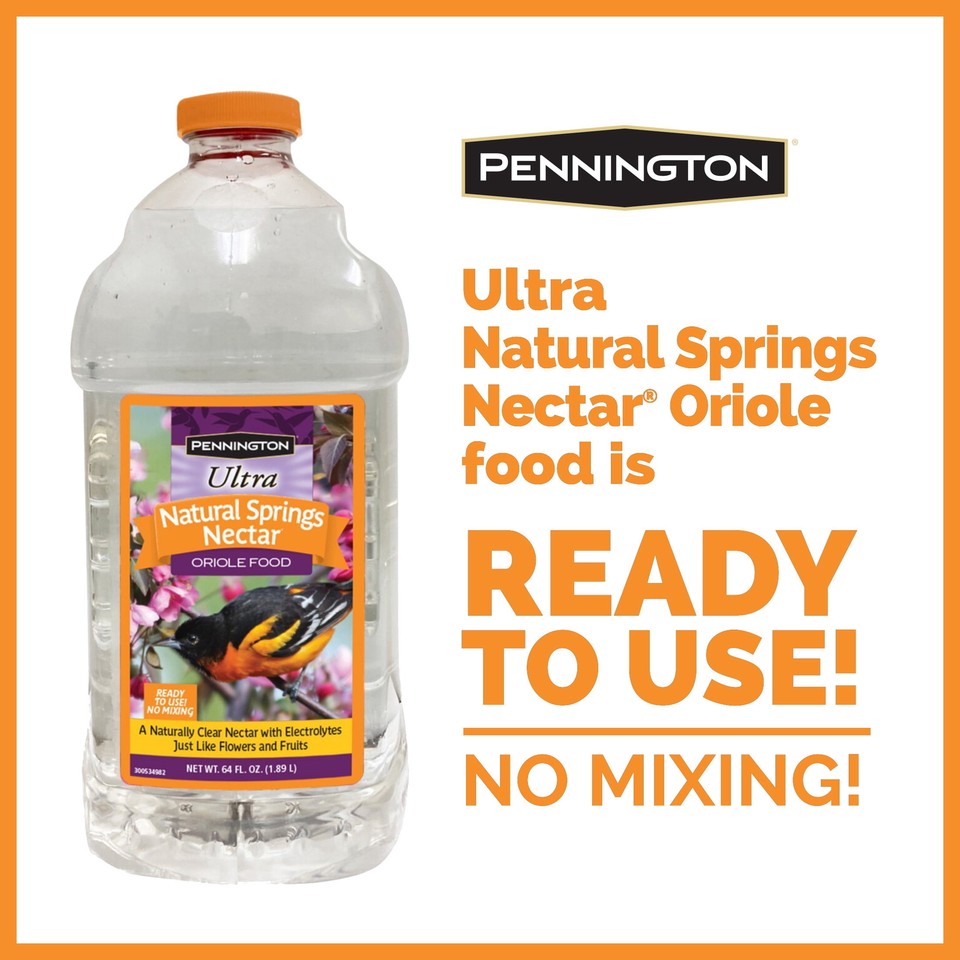 Ready to Use Fresh Oriole Nectar, 64 oz. Liquid Wild Bird Food, 1 Pack ...