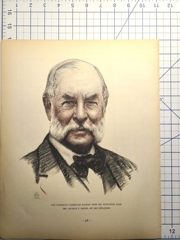 George Fisher Baker American Banker Tycoon Vintage Magazine ...