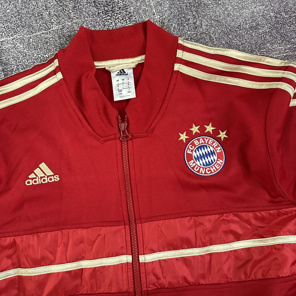 Men's Adidas FC Bayern Munchen Red Gold Warm Up Zip Track Training ...