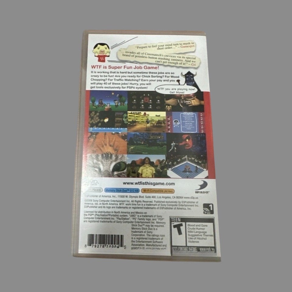 WTF Work Time Fun - Sony PSP - Sony Portable- (no manual) 879278110045 ...
