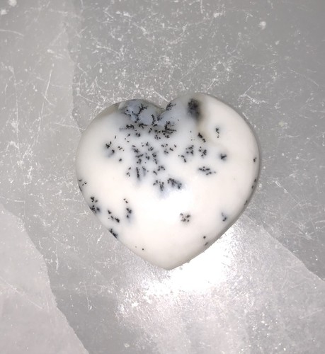 HQ MERLINITE Dendritic Opal Heart Cabochon Loose Gemstone Authentic 15 ...