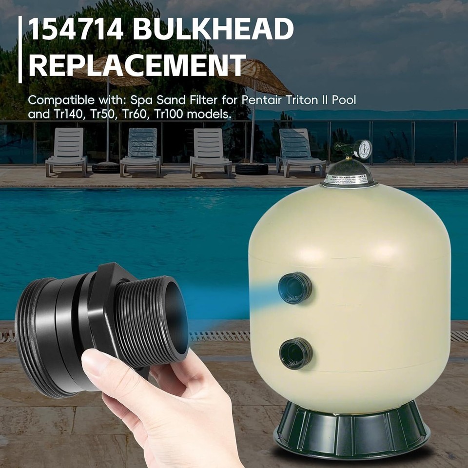 154714 Bulkhead Replacement 2-Inch For Triton II Filter TR50 TR60 TR100 ...