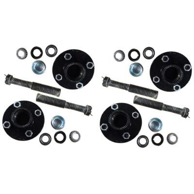 (Pack of 4) Trailer Axle Kits with 4 on 4" Bolt Idler Hub & 1" Round ...