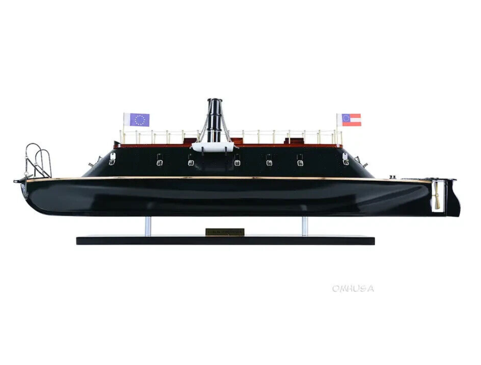 CSS Virginia Civil War Ironclad Wooden Ship Scale Model 28" Confederate ...