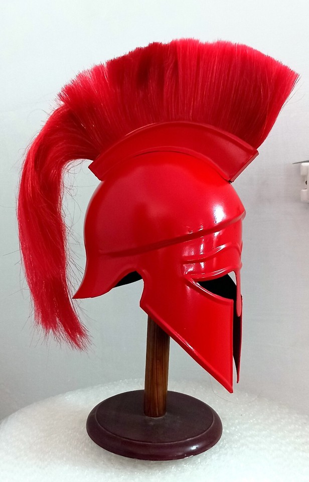 Medieval Roman Corinthian Helmet Hand Painted Red Finish Helmet With ...