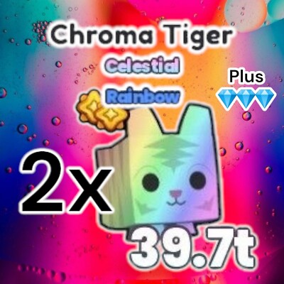 Pet Simulator 99. 2x Rainbow Chroma Tiger + 2M Diamonds. PS99. Same Day ...