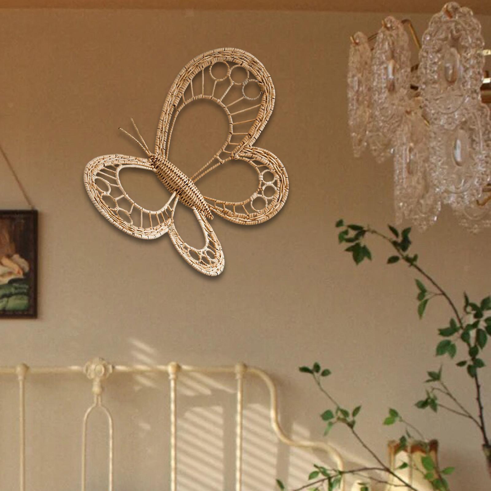 Butterfly Wall Decor, Rattan Butterfly Wreath, Craft ,Modern Wall Art ...
