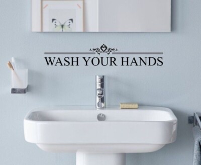 wash your hands decal house, cafe home shop decorating decor sticker | eBay