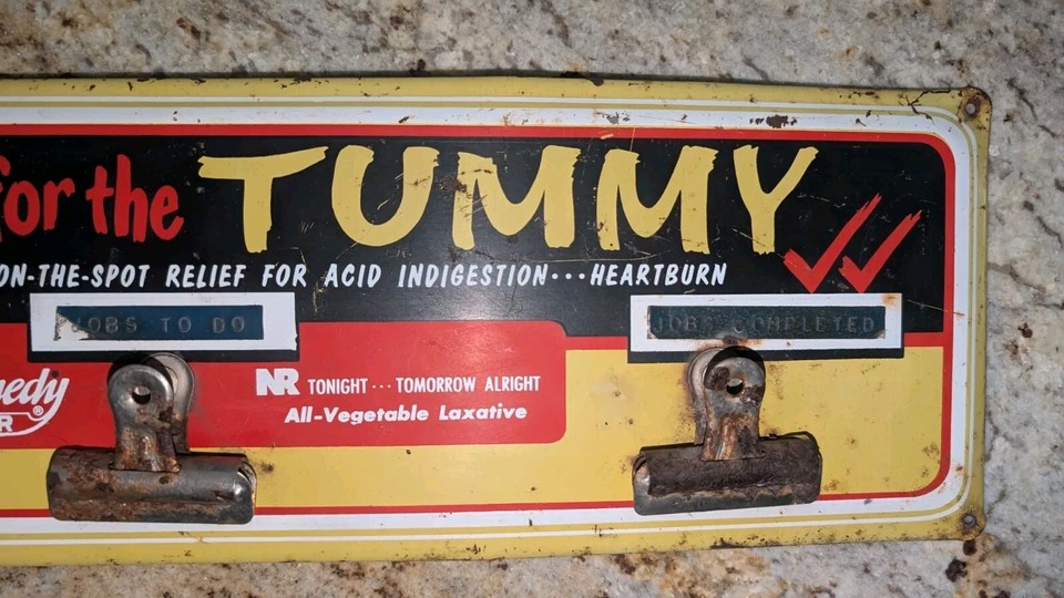 Vintage Tums For The Tummy Display Sign | eBay