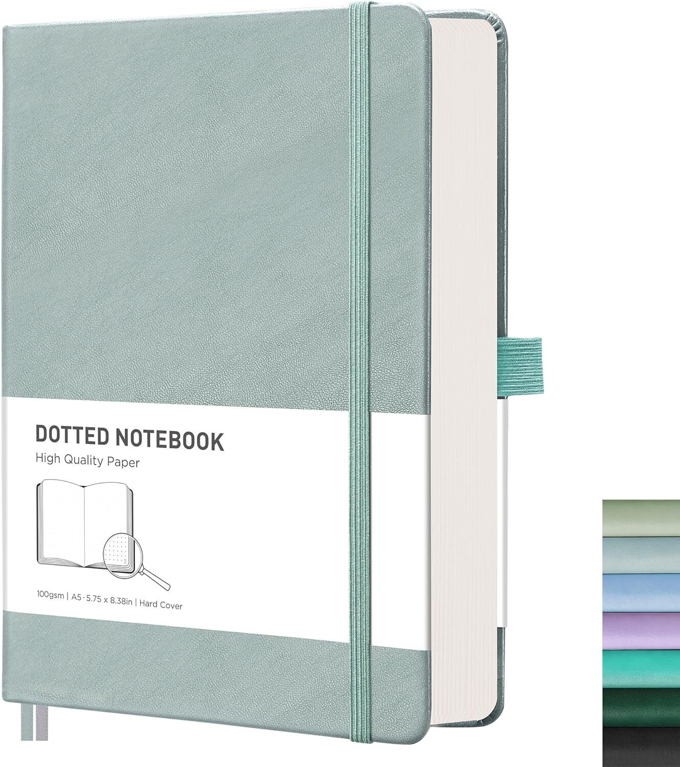 RETTACY Bullet Dotted Journal - A5 Grid Notebook with A5, Gray Blue