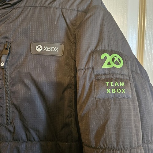 Women's XBOX Puff Jacket Team 20 Black Nylon Hooded Puffer Size S P ...