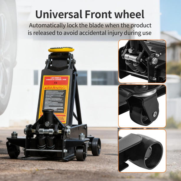 Durable steel Trolley Jack 3 Ton Compact Hydraulic for Van Car Caravan ...