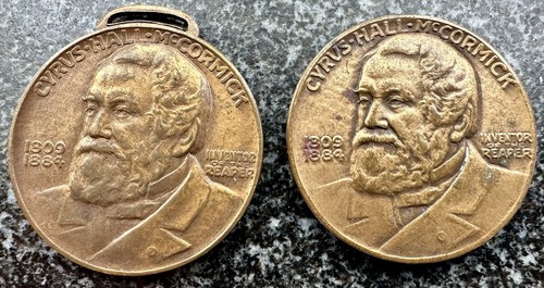 2 Watch Fob Coin 1931 IH McCormick-Deering Reaper 100th INTERNATIONAL ...