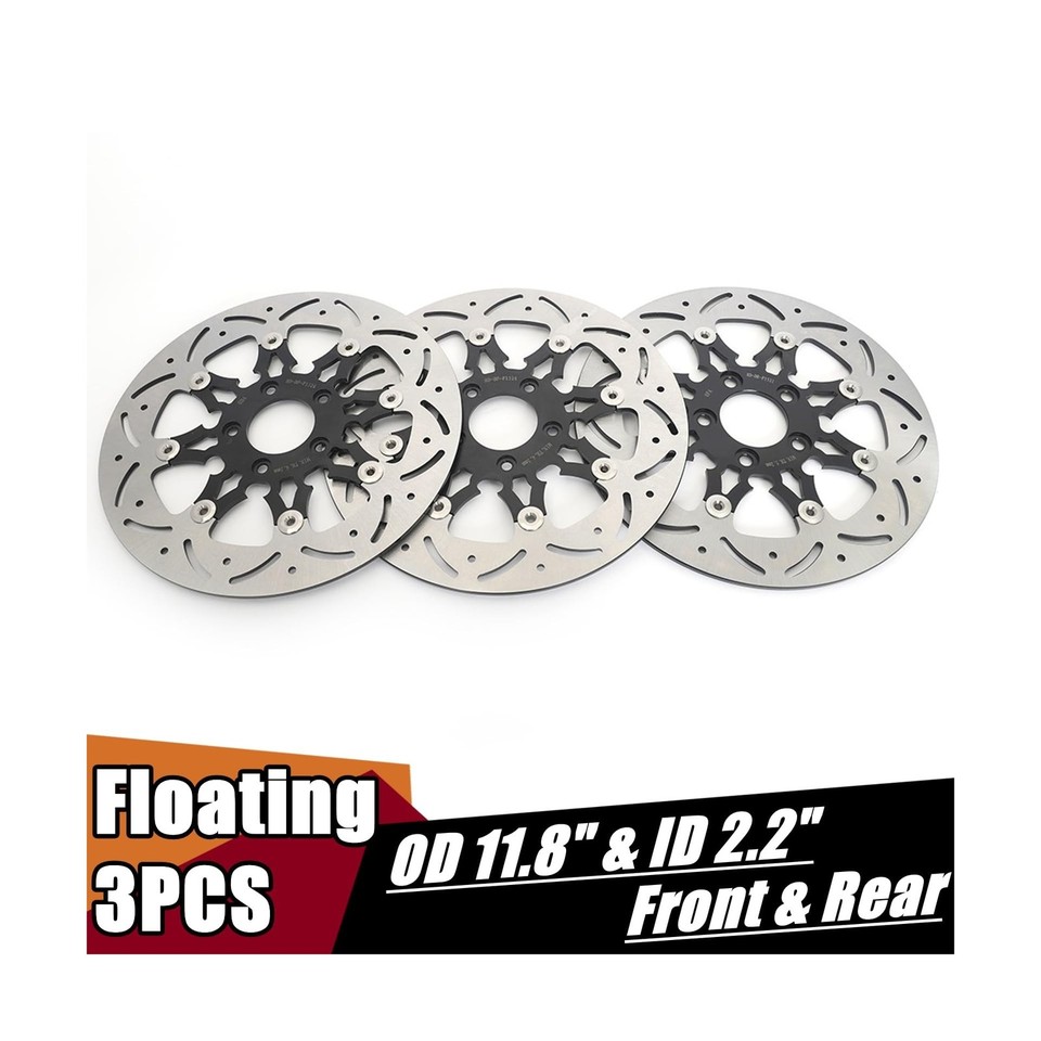 TOFR 11.8" Floating Front Rear Brake Rotor Discs for Harley Touring ...