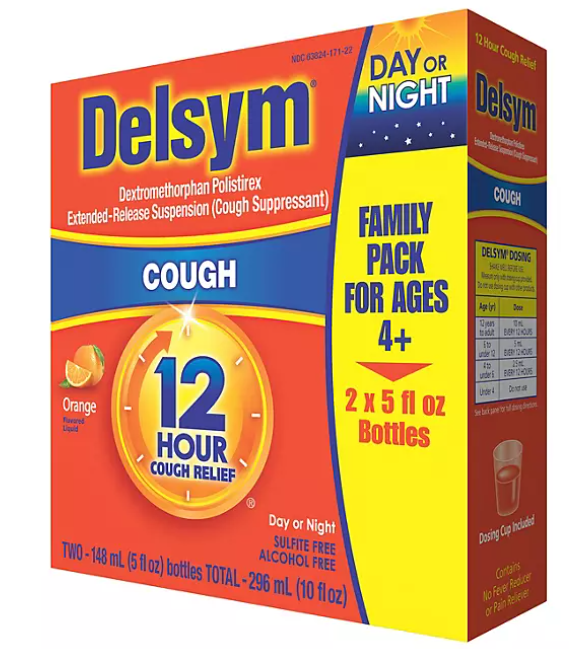 Delsym Cough Suppressant Syrup 12 Hour Relief 5 FL Oz for sale online ...