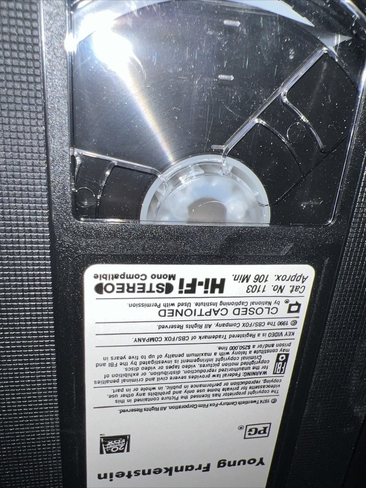 Young Frankenstein Gene Wilder Peter Boyle Terri Garr PG VHS Pre-Owned ...