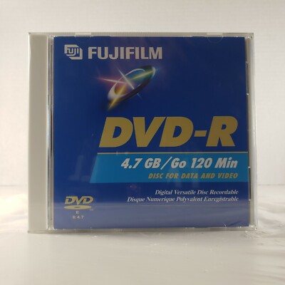 5 Pack Fujifilm DVD-R 4.7 GB 120 Minutes For Data Music Video New ...