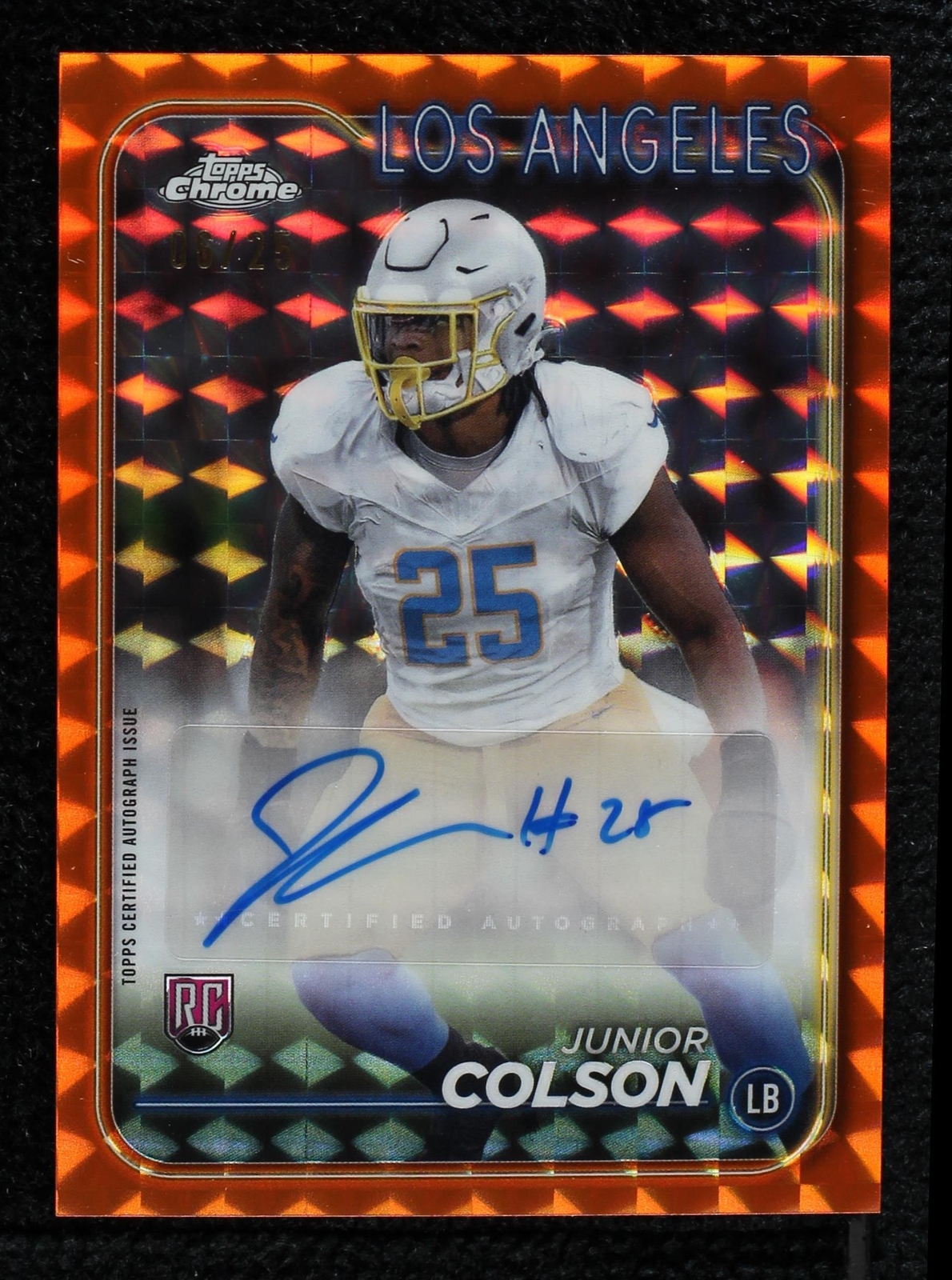 2024 Topps Chrome - Rookie Autographs Junior Colson #RA-JCO Orange ...