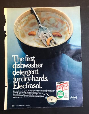Vintage 1970s print ad ELECTRA SOL dishwasher detergent Household ...
