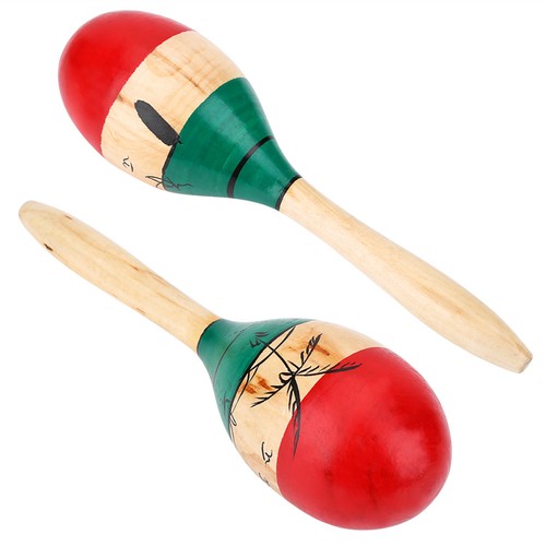1 Pair Of Durable Wooden Maracas Large 25cm Musical Educational ...
