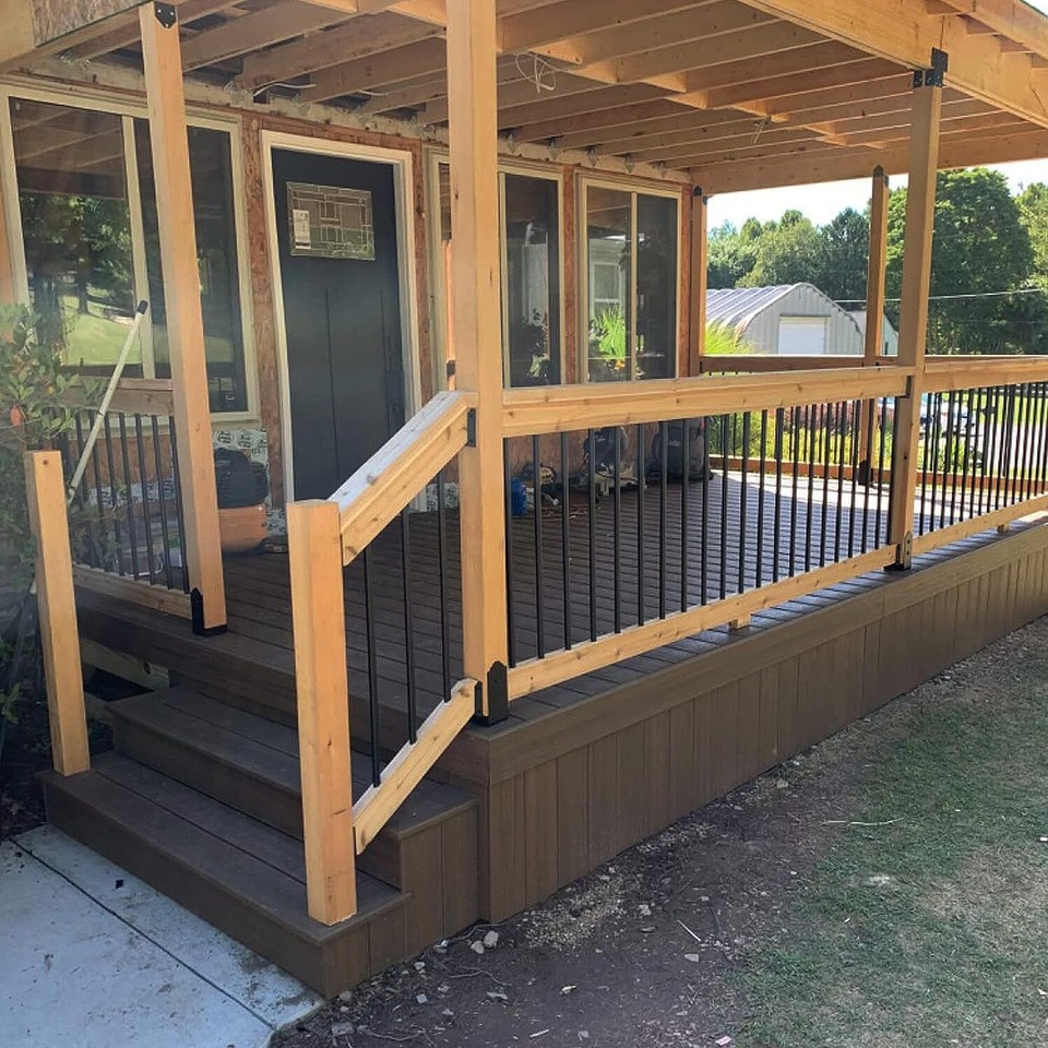 101Pack 26"x3/4" Aluminum Deck Balusters Round Deck Railing Stair Porch ...