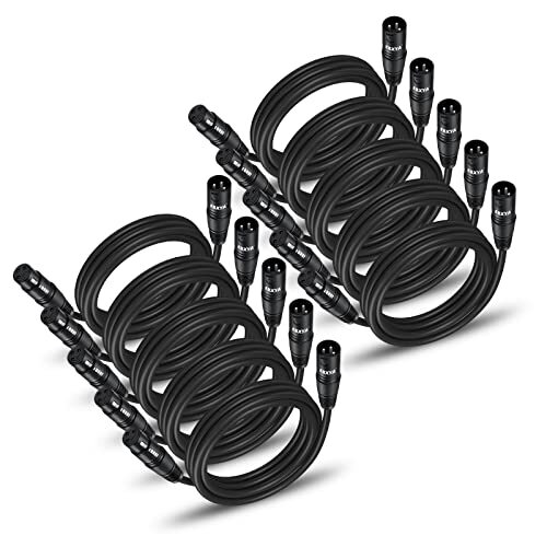 Xlr Patch Cable 6 Ft 10 Pack 3 Pin Male To Female Short Microphone Mic ...