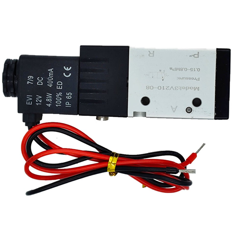 1/4" 3 Way 2 Position Directional Control Electric Solenoid Air Valve ...