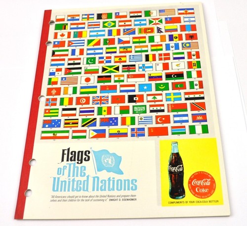 Coca-Cola Coke Notebook Writing Pad USA 1960s - Flags of the United ...