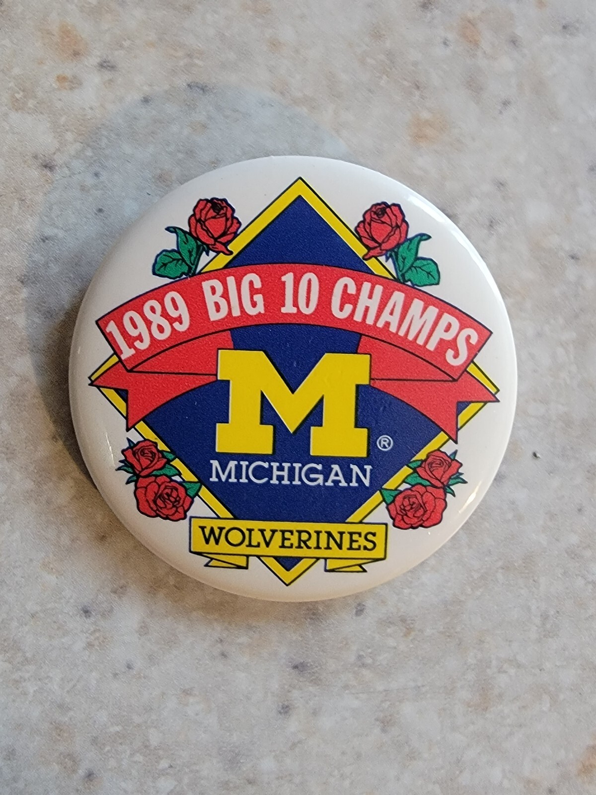 Michigan Wolverine Football 1989 Big Ten Champs Button Pin 1 1/2” | eBay
