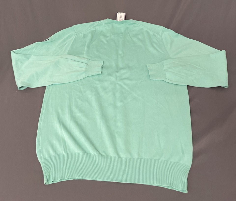 B Draddy Golf Sweater 100% Cotton Crew Neck Medium Green Eagle Logo ...