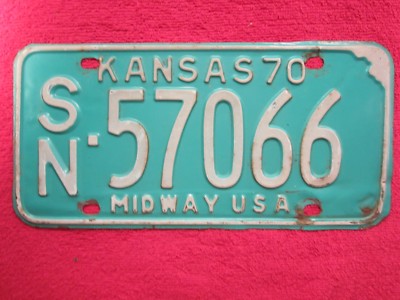 ;LICENSE PLATE Car Tag 1970 KANSAS SN 57066 Shawnee County [Z280] | eBay