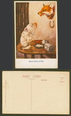 BONZO DOG George Ernest GE Studdy Old Postcard Bonzos Hymn of Hate Fox ...