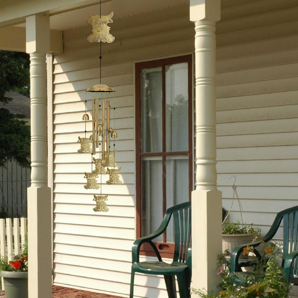 Wind Chimes Outdoor Metal for Home Lawn Porch M, Highland Cow | eBay UK