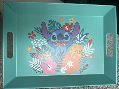 New Disney Stitch Melamine Serving Tray Lilo 626 Summer Floral 19.25 X ...