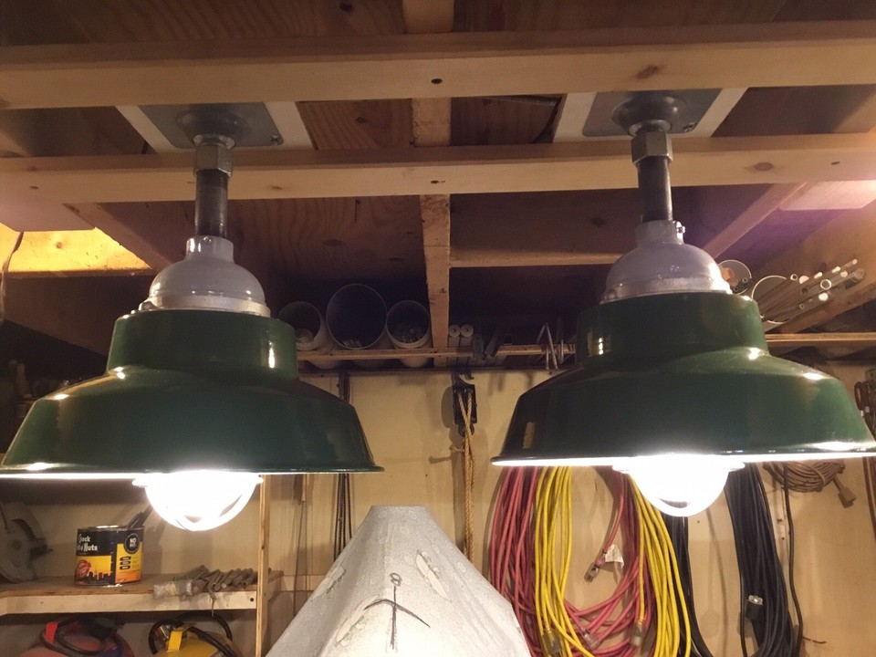 Appleton Form 100 Porcelain Lights PAIR 12'' Shade w/ Swivel Hangers | eBay