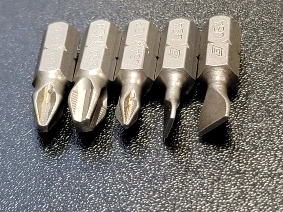 Snap-On ™ Tools USA NEW 5 Piece 1/4" Hex Drive Phillips & Flat Head Bit ...