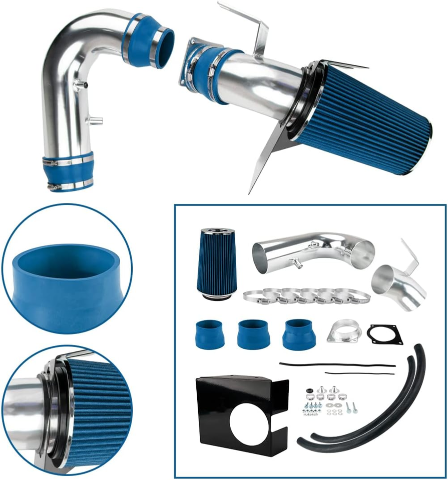 Air Intake Kit, 4" Cold Air Intake System Kits W/Filter Aluminum ...