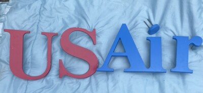 US Air Airlines Logo Metal Aluminum Sign Letters 10" RARE Vintage ...