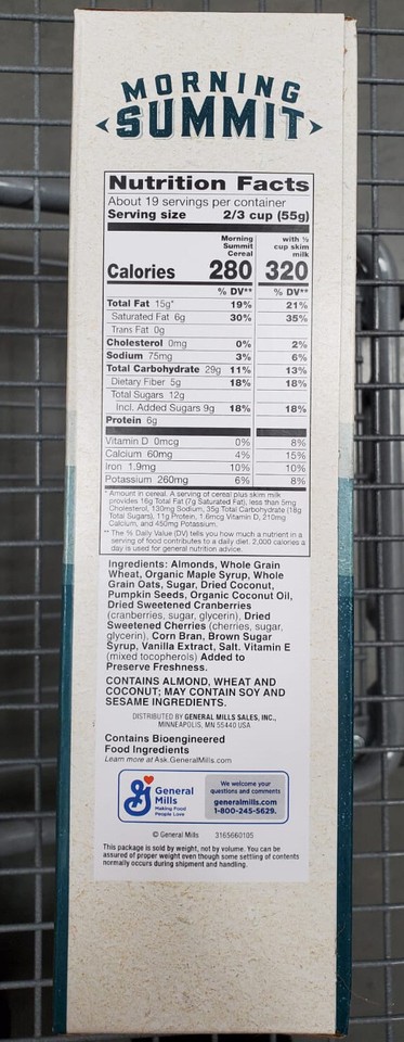 Morning Summit Lightly Sweetened Almond Maple Berry Blend Cereal 38 ...